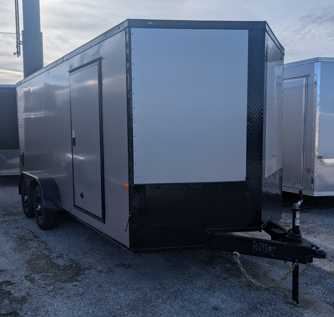 New 2026 Rock Solid Cargo 7X16 ENCLOSED RAMP BLACKOUT Cargo / Enclosed ...