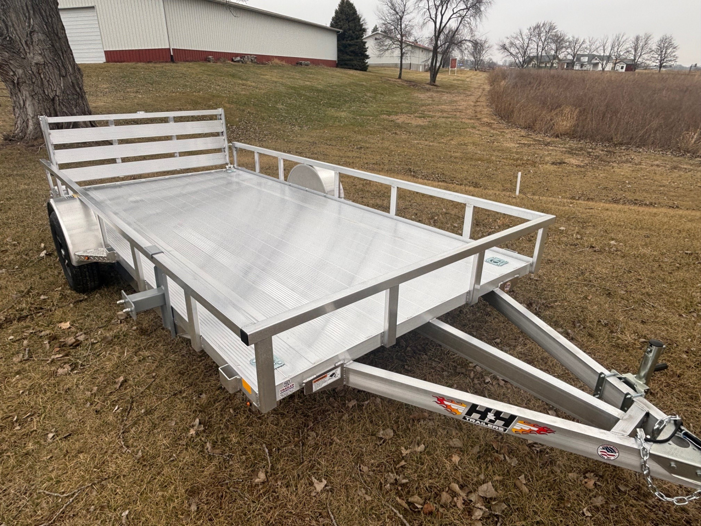 New 2026 H&H 82x14 Aluminum Rail Side Utility Trailer, 3k, Alum floor ...