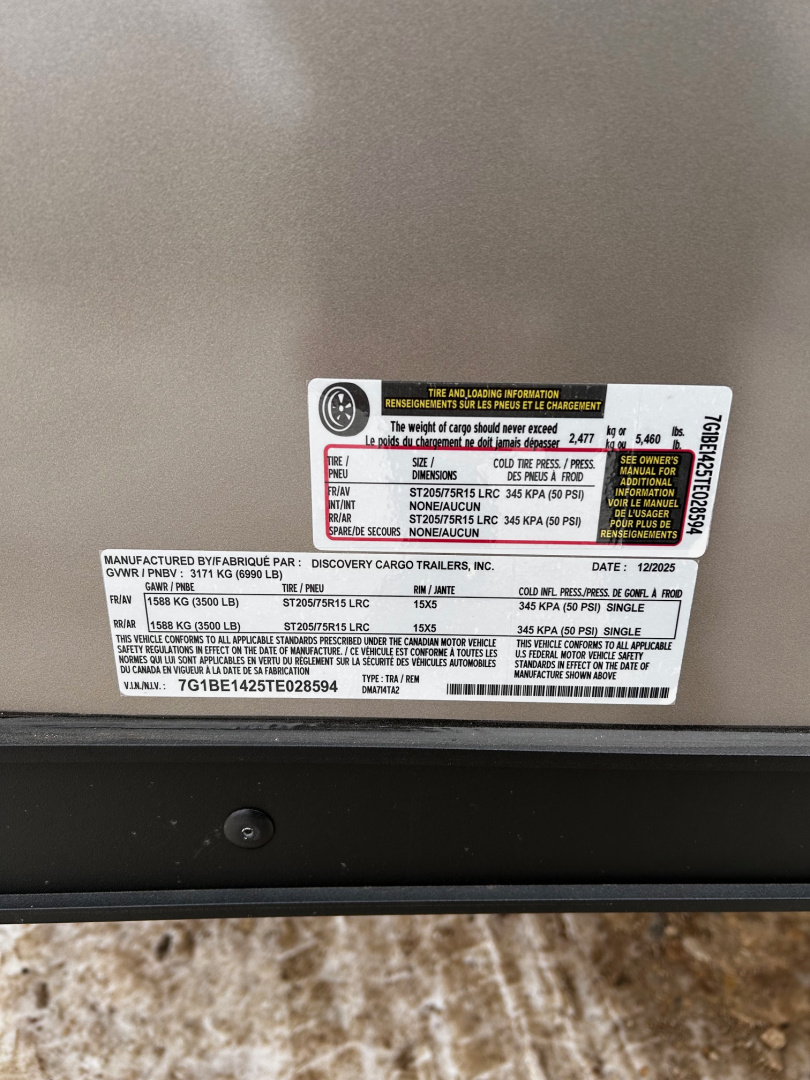 New 2026 Discovery Trailers 7X14 Blackout pack 7' interior ramp door ...