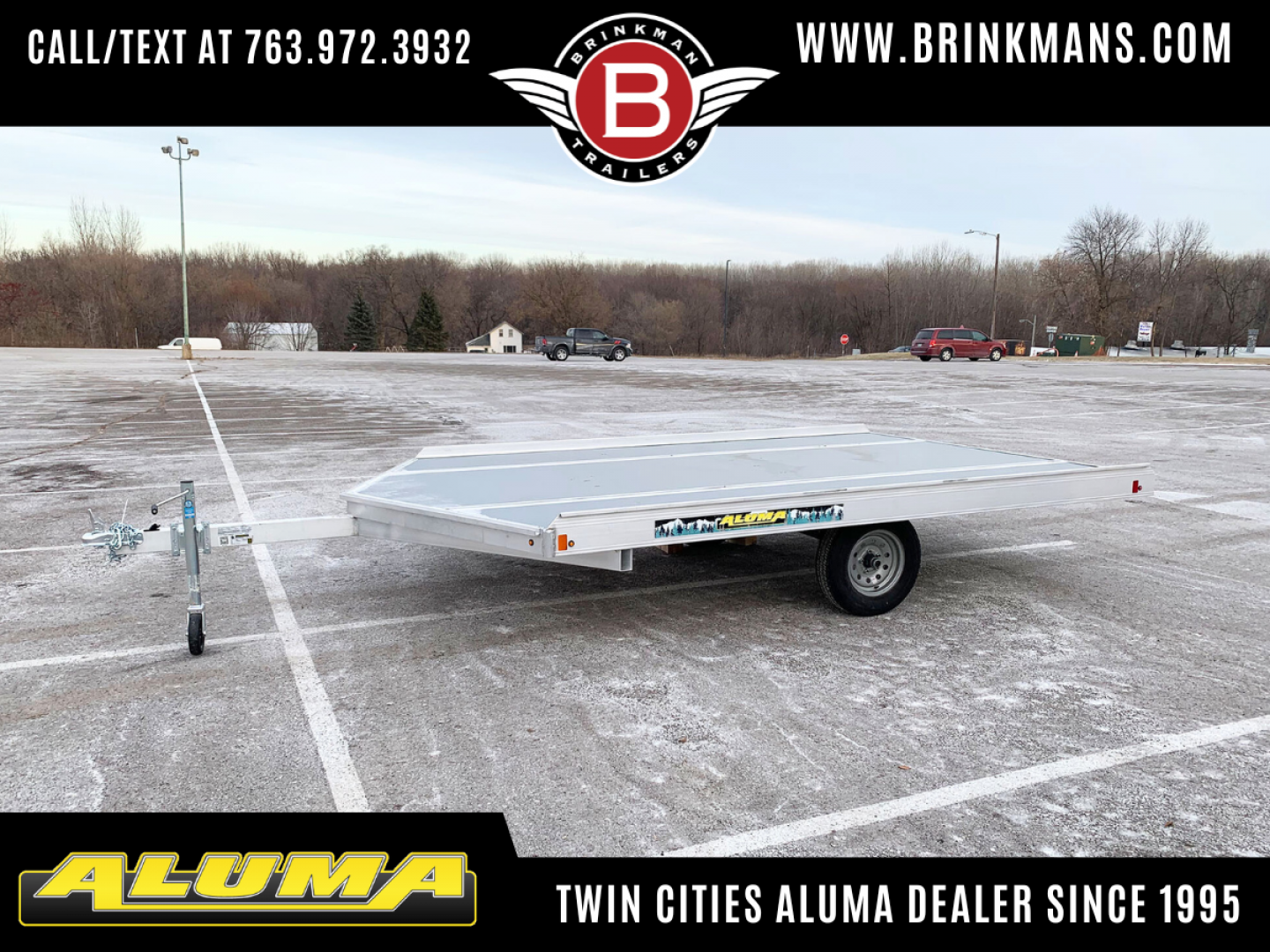 New Aluma (8.5'x12') Aluminum Snowmobile Trailer- 2 Place Drive On/Off ...