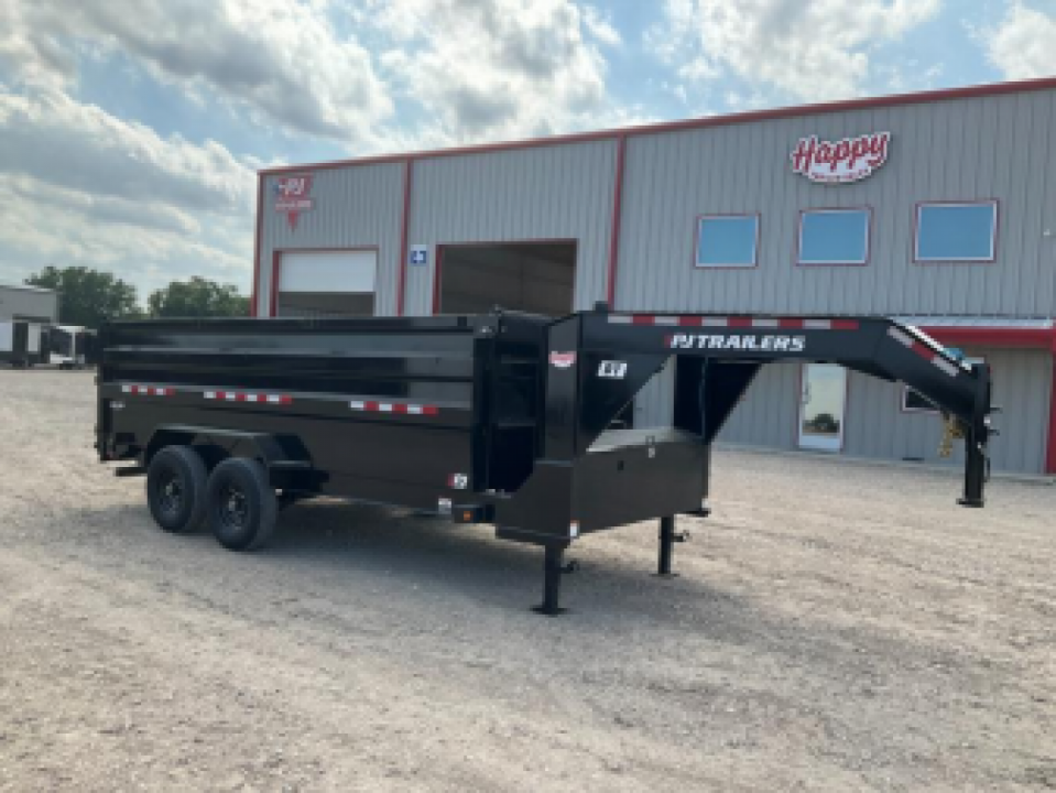 New 2026 PJ 83"x16' GN Tandem Axle Low Pro Telescopic Dump w/ 48" Sides ...