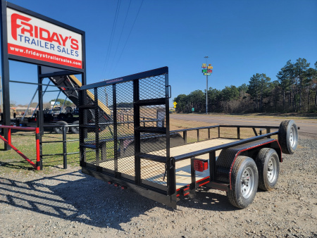 New 2026 Double A 14'x77" Tandem Axle Pipe Top w/ Tailgate Utility ...